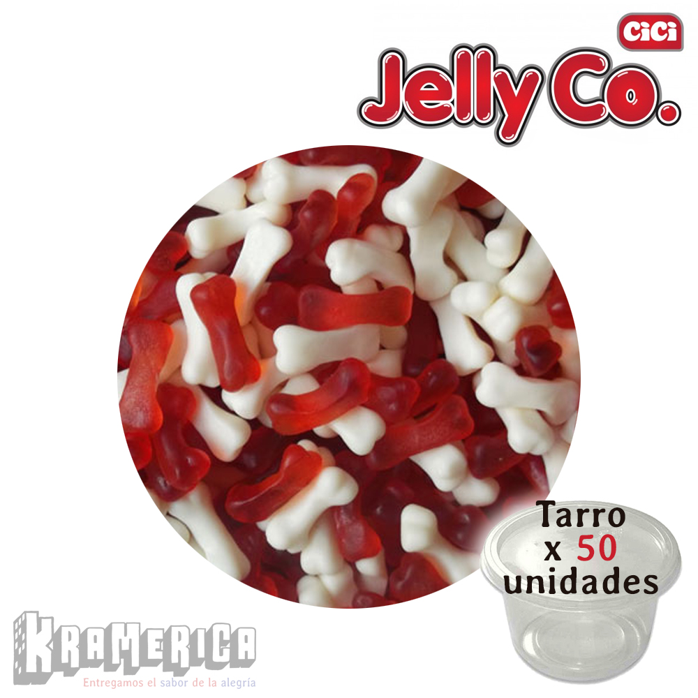 JELLY CO. HUESOS 4g - TARRO x 50 UNID (Caja x 36 Tar.) - JulyLuly
